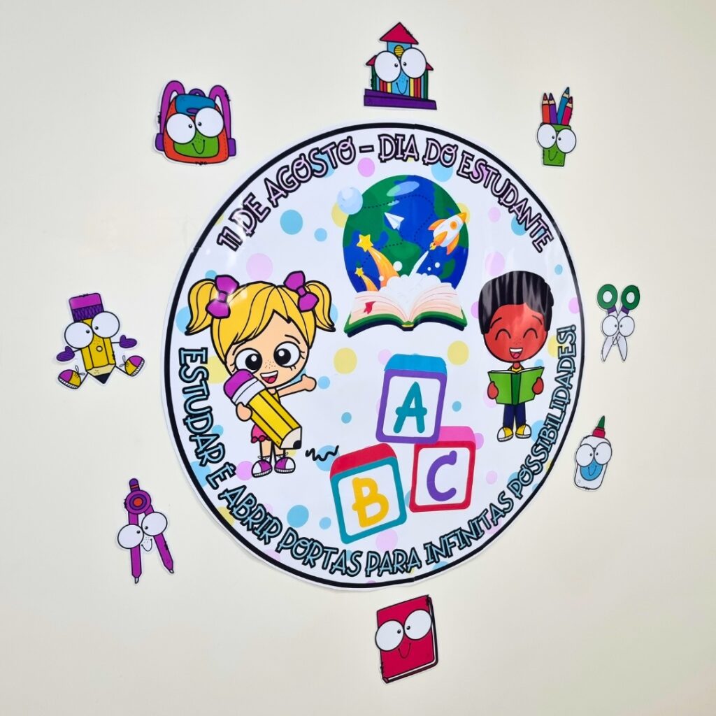 Painel Redondo - Dia do Estudante - Alfabeteca ABC