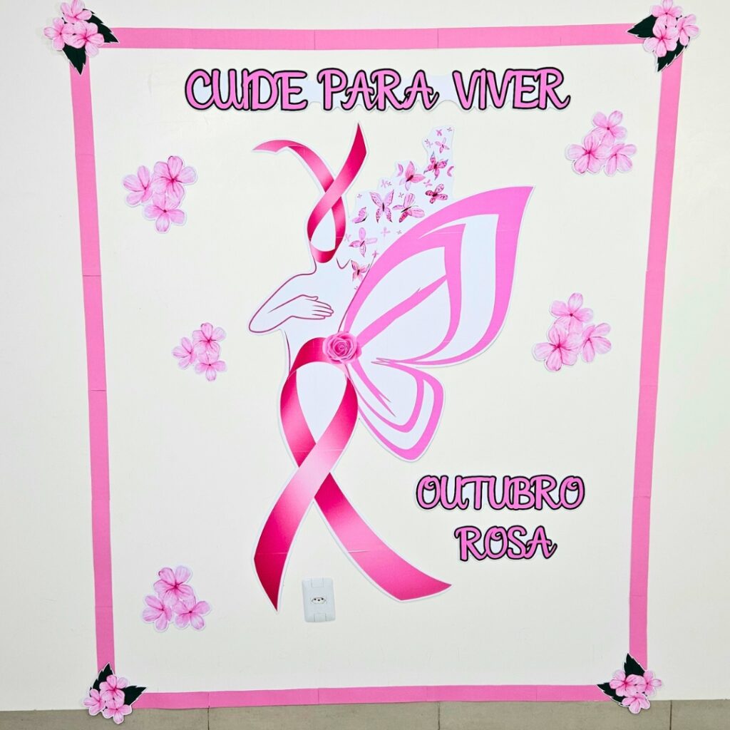 Painel - Outubro Rosa do Cuidado - Alfabeteca ABC
