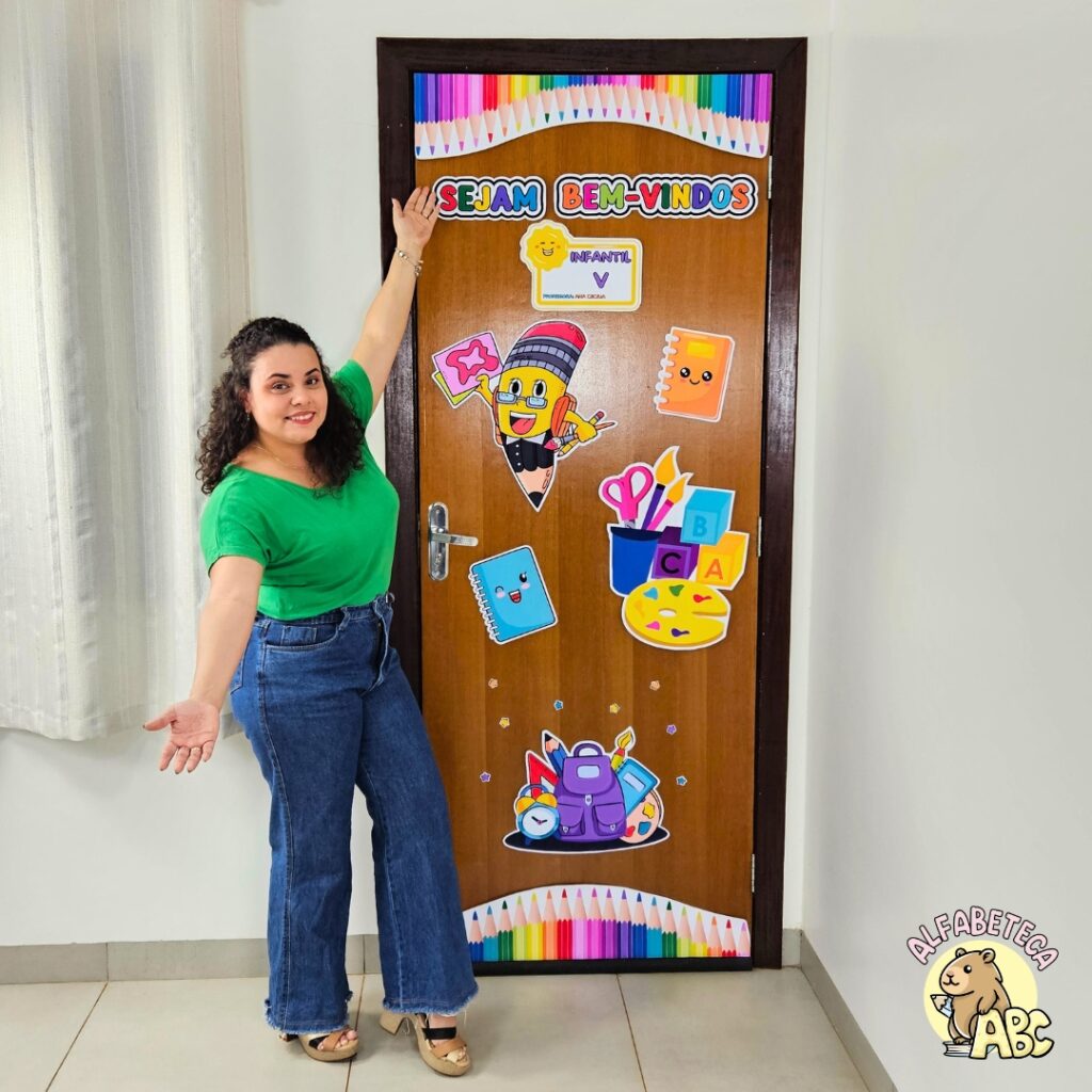 Painel de Porta – Volta às Aulas - Alfabeteca ABC